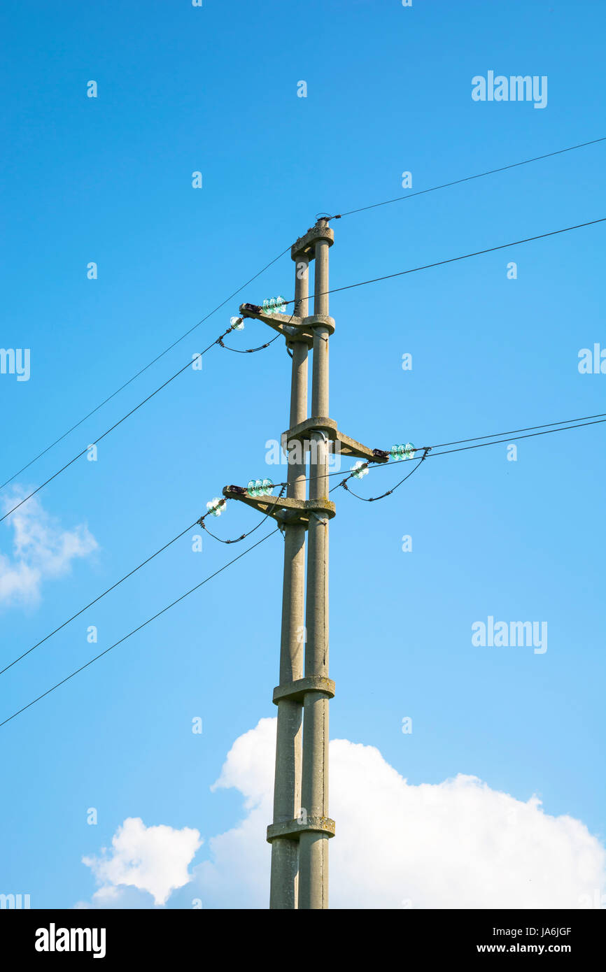 Overhead power line Stock Photo - Alamy