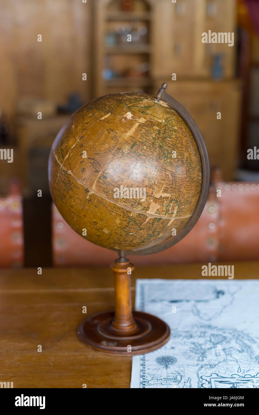 antique globe in a restored dutch VOC ship Stock Photo - Alamy
