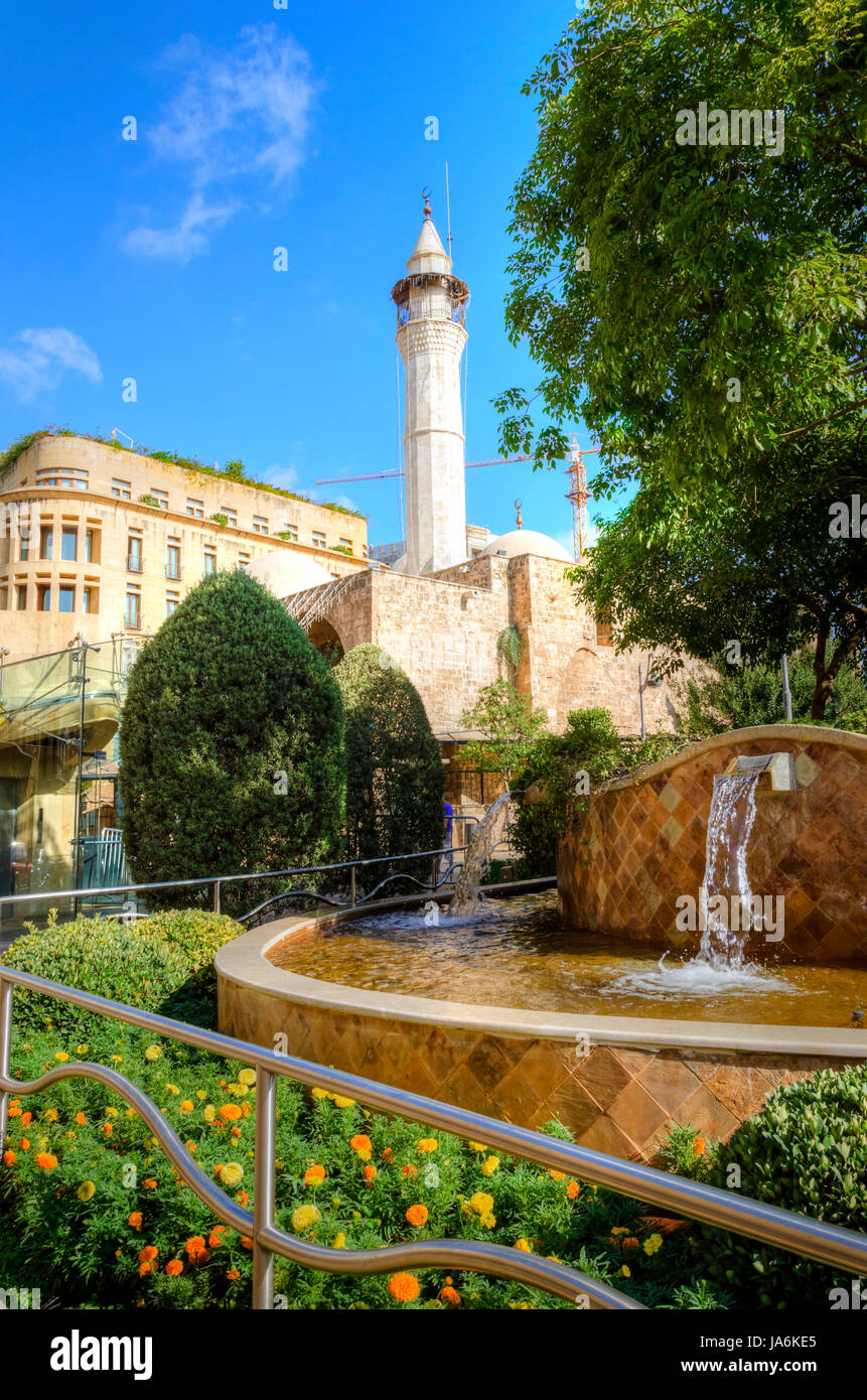 mosque, lebanon, muslim, downtown, blue, buildings, detail, historical ...