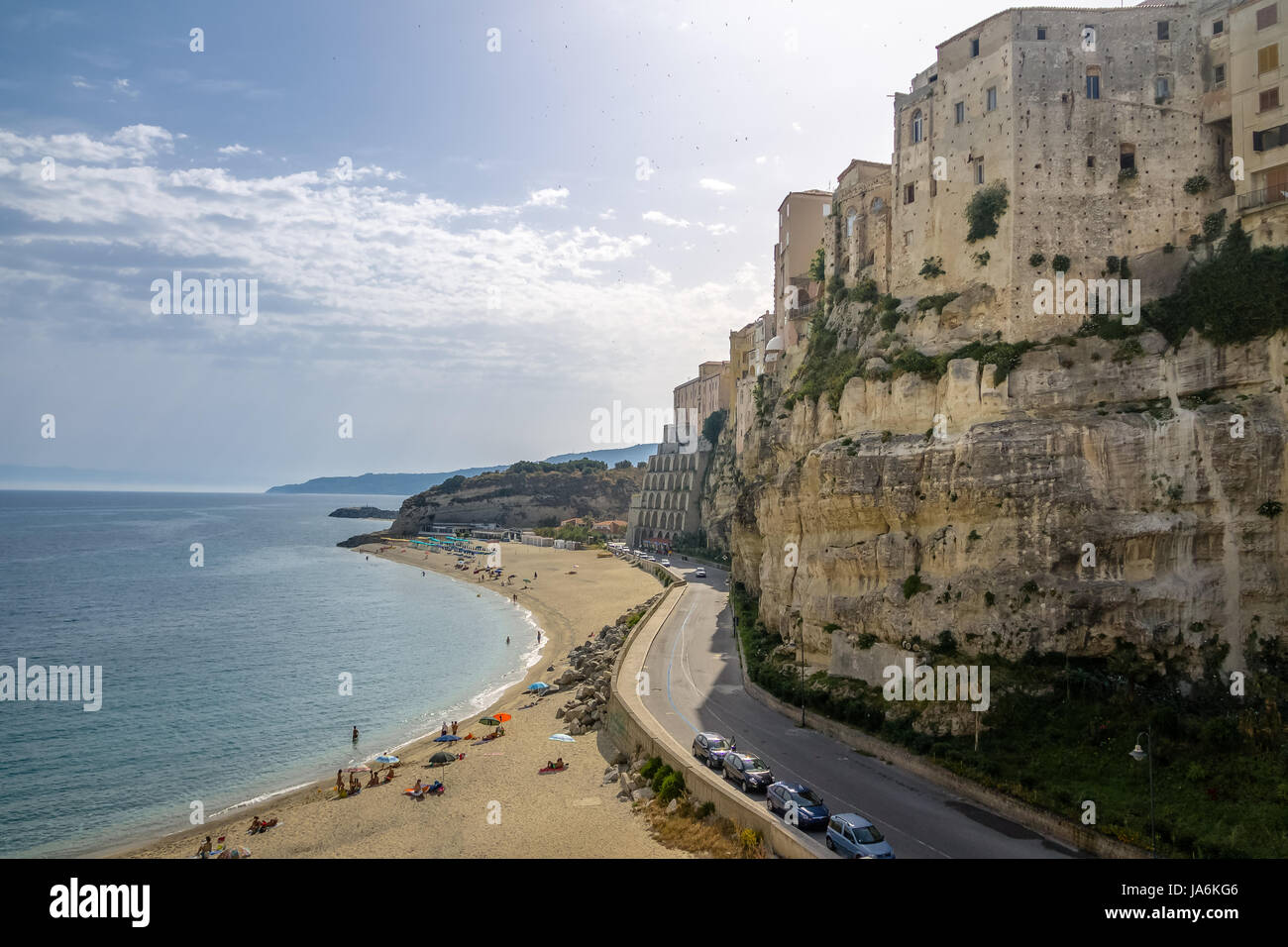 Aerial view of Tropea beach and town - Tropea, Calabria, Italy Stock ...