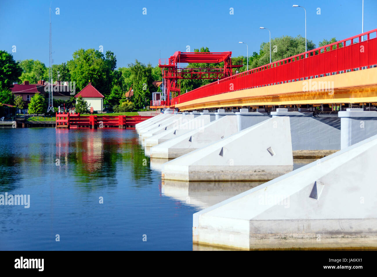 conning bridge, bridge, river, water, conning bridge, bridge, pomerania ...