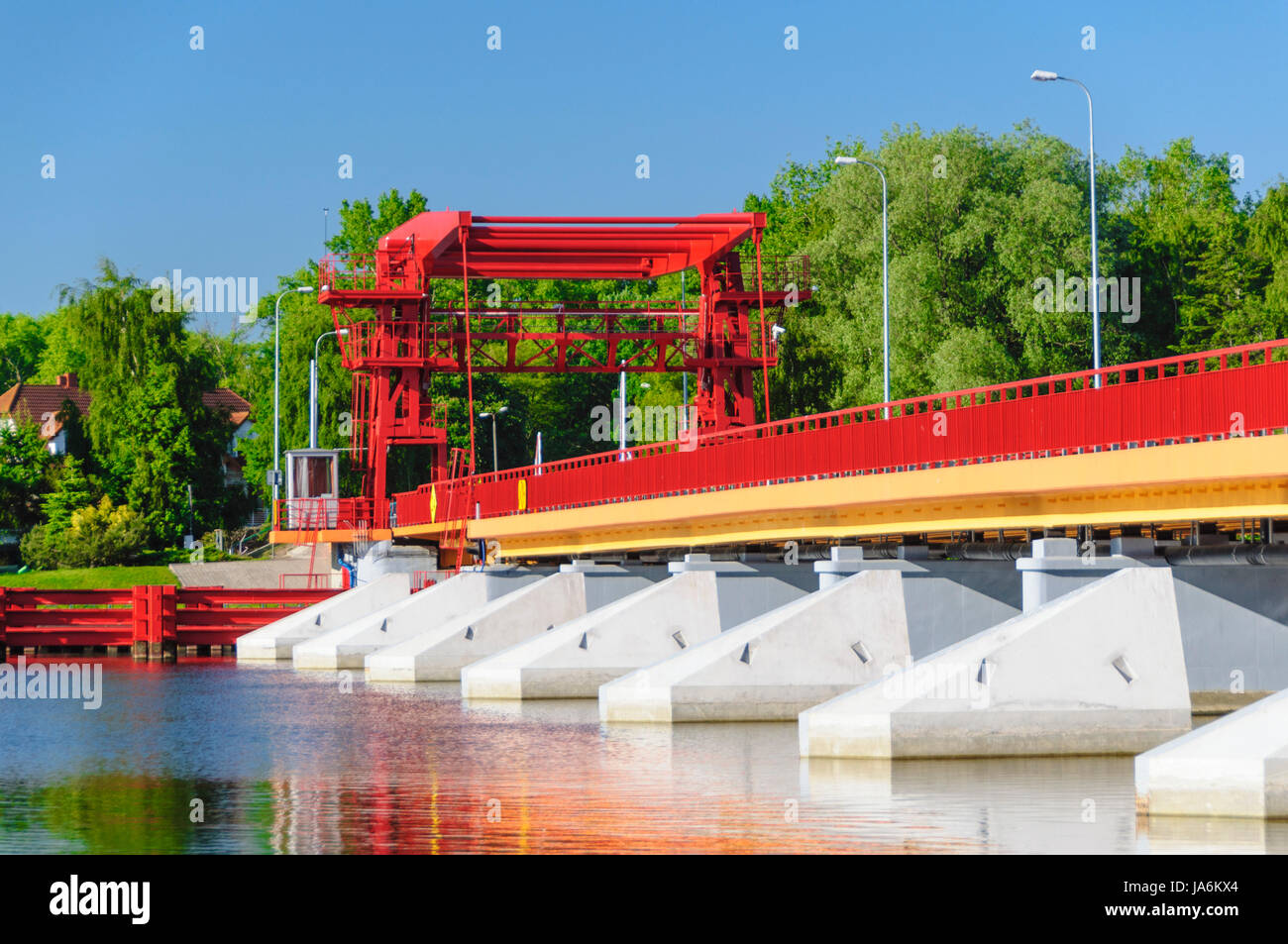 conning bridge, bridge, river, water, conning bridge, bridge, pomerania ...