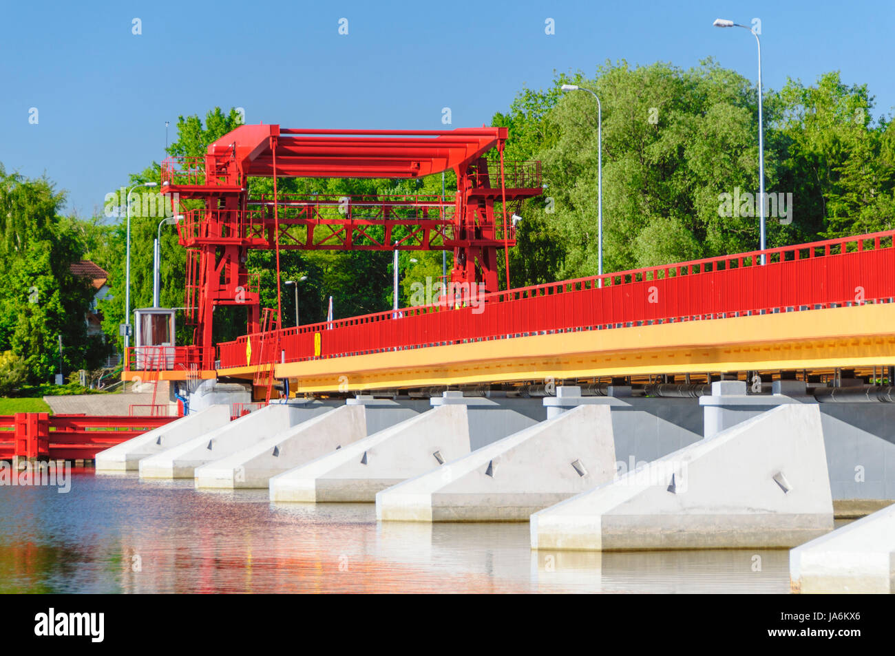conning bridge, bridge, river, water, conning bridge, bridge, pomerania ...