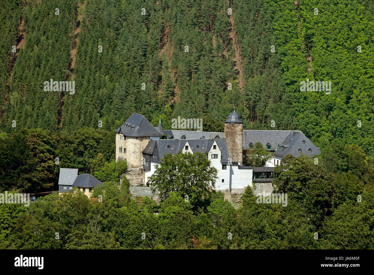 thuringia, germany, german federal republic, mountain, forest, chateau ...