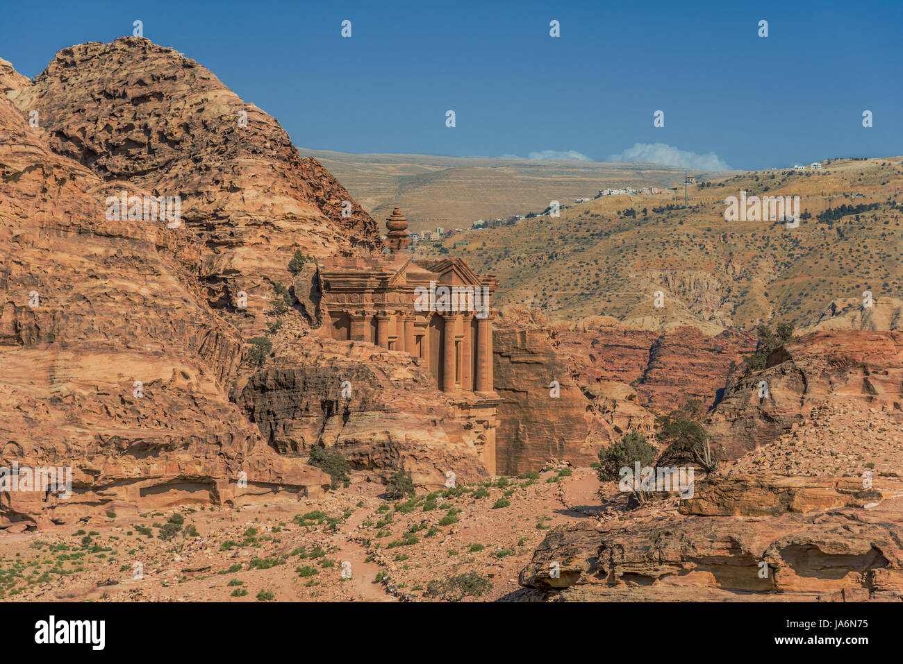 The Monastery Al Deir in nabatean petra jordan middle east Stock Photo ...