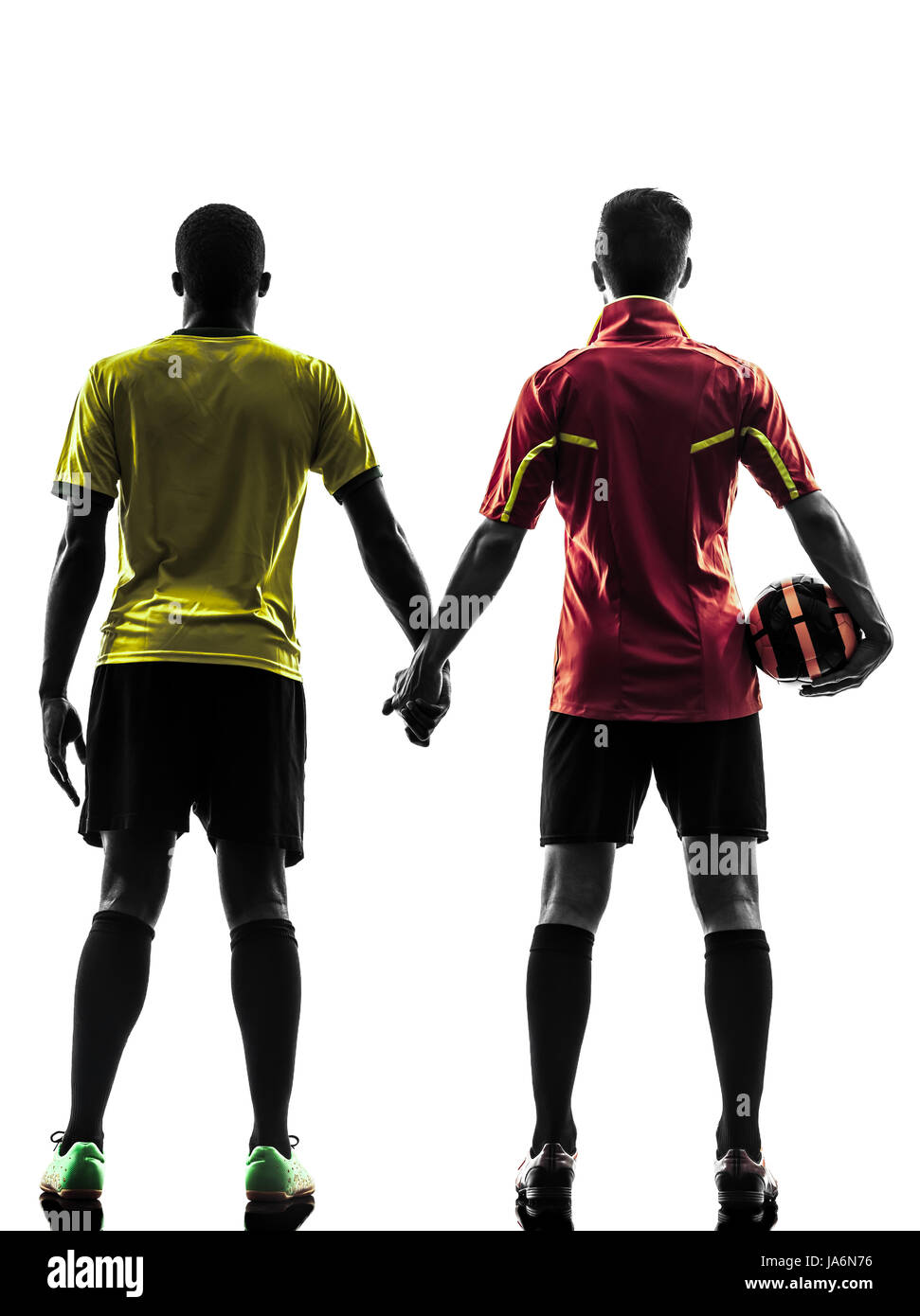 2 men soccer holding hands hi-res stock photography and images - Alamy