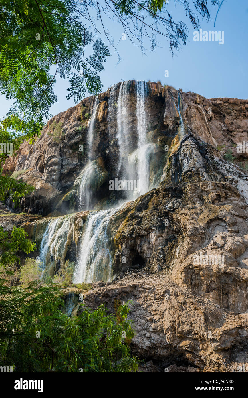 ma'in hot springs waterfall in jordan Stock Photo - Alamy