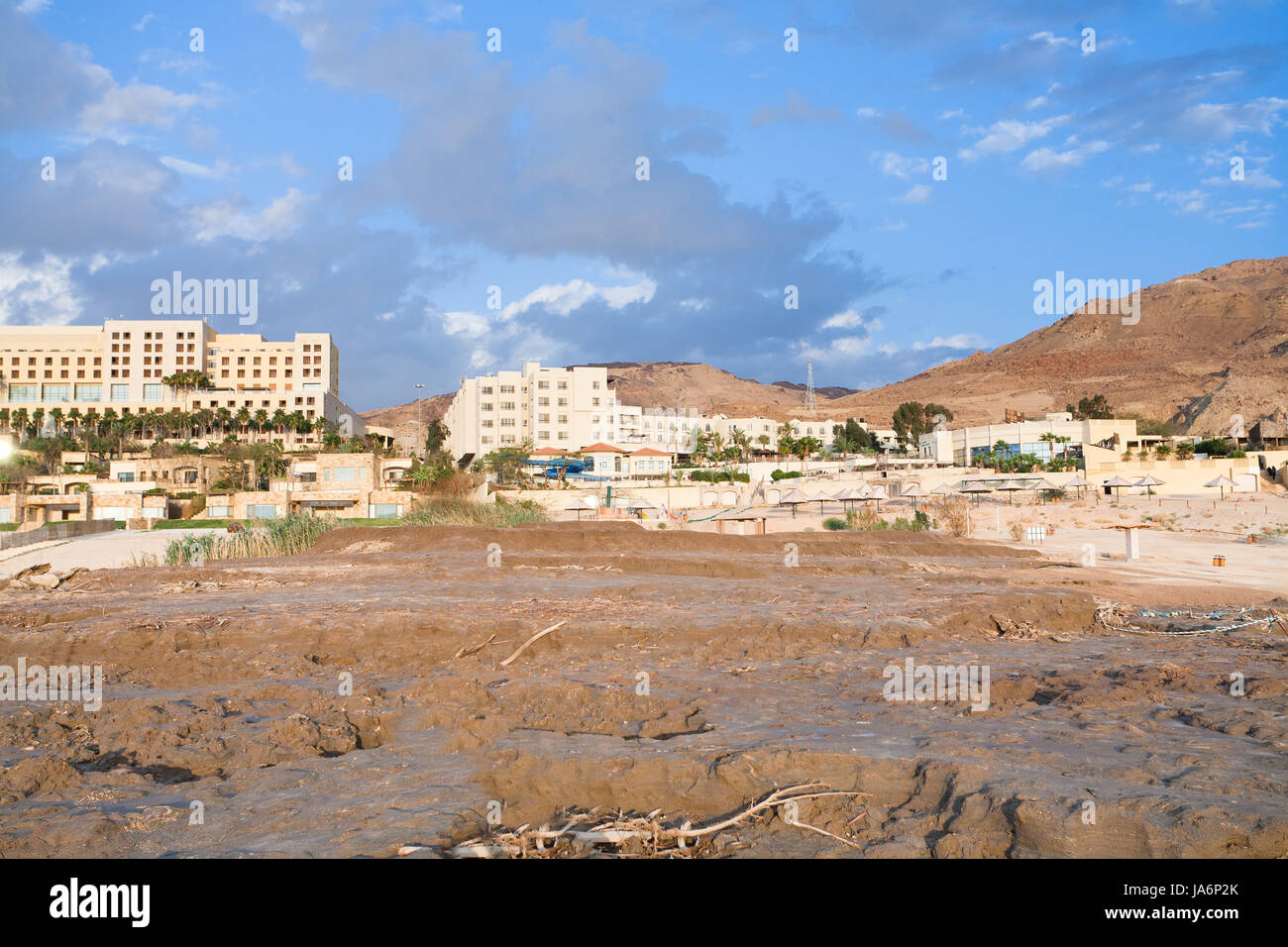 mud beach of Dead sea in Jordan Stock Photo - Alamy