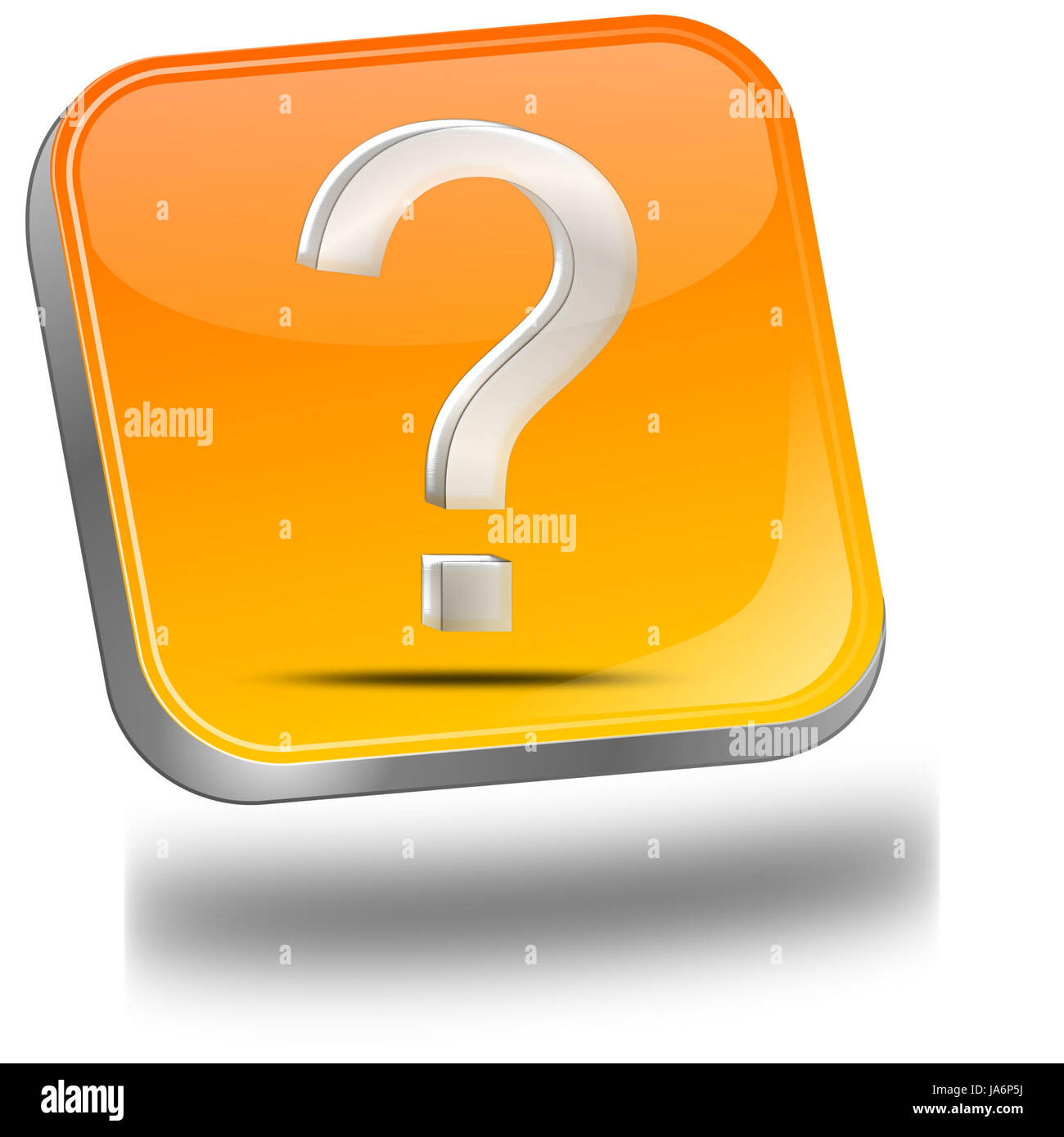 3d button orange with question mark sign hi-res stock photography and ...
