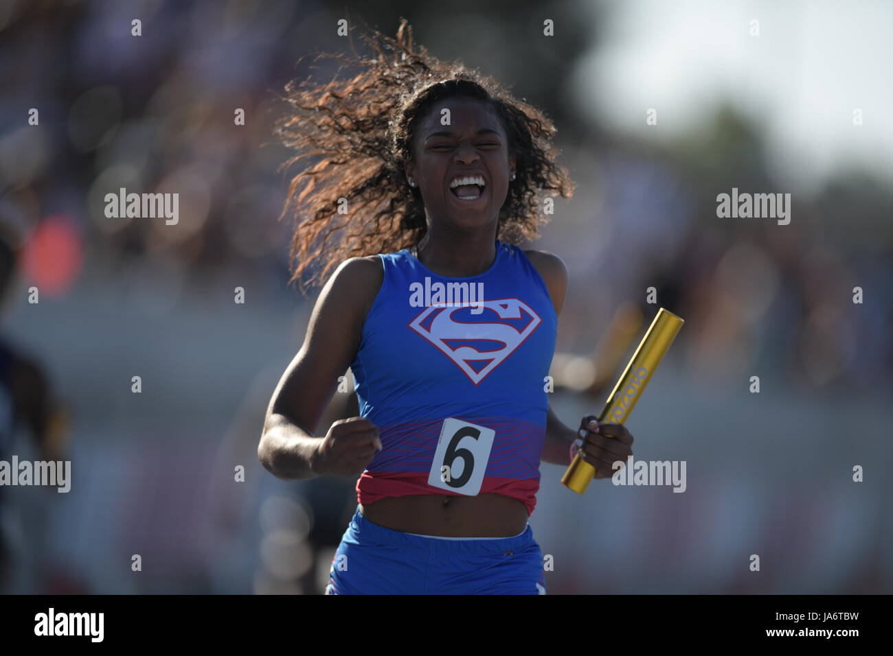 Jasmin Reed celebrates after running the anchor leg on the victorious ...