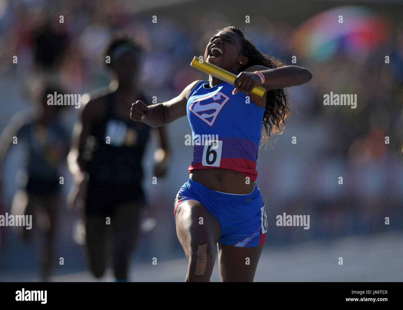 Jasmin Reed celebrates after running the anchor leg on the victorious ...