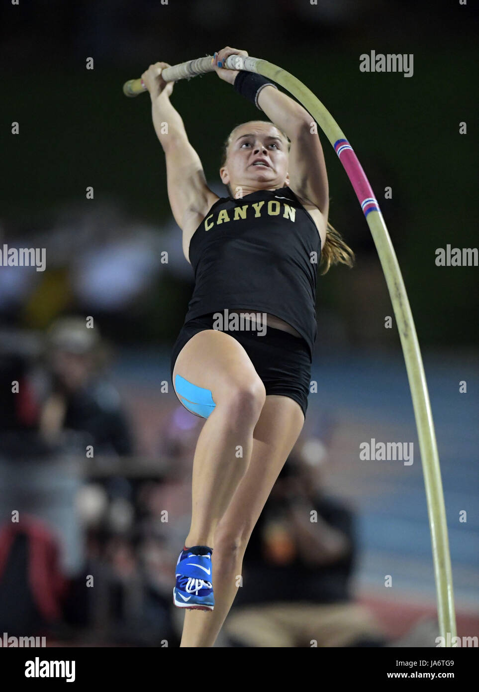 Rachel Baxter of Anaheim Canyon wins the girls pole vault at 14-0 ...