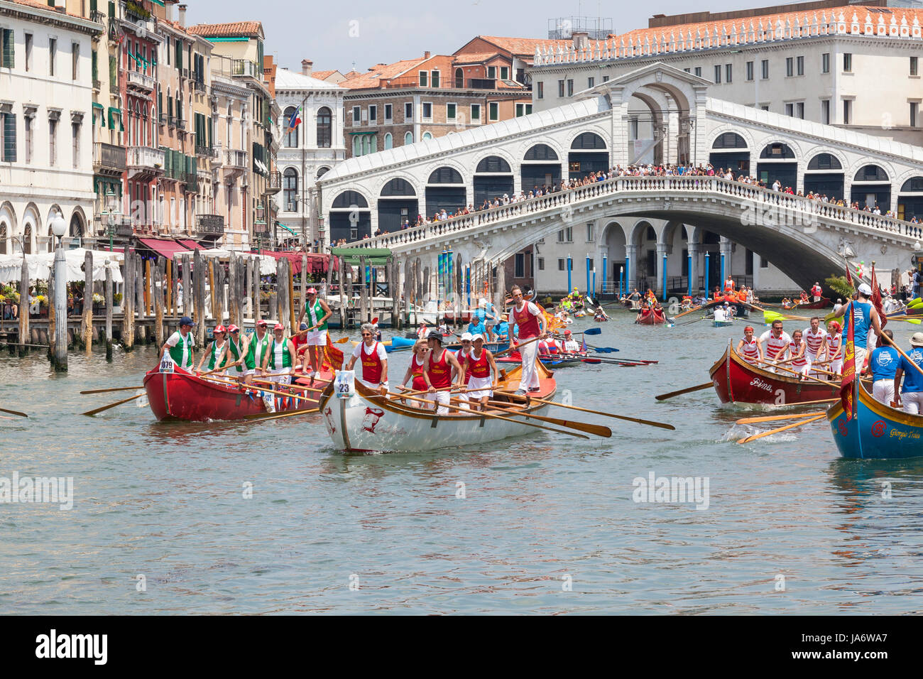 Venice, Veneto, Italy 4th June 2017. The finish of the 43rd Vogalonga ...