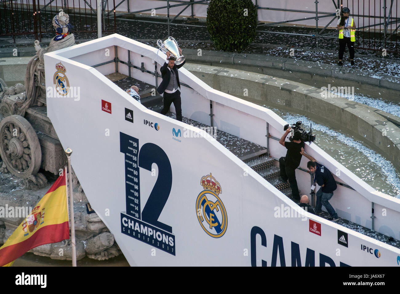 Madrid, Spain. 4th June, 2017. Real Madrid player Sergio Ramos with the ...