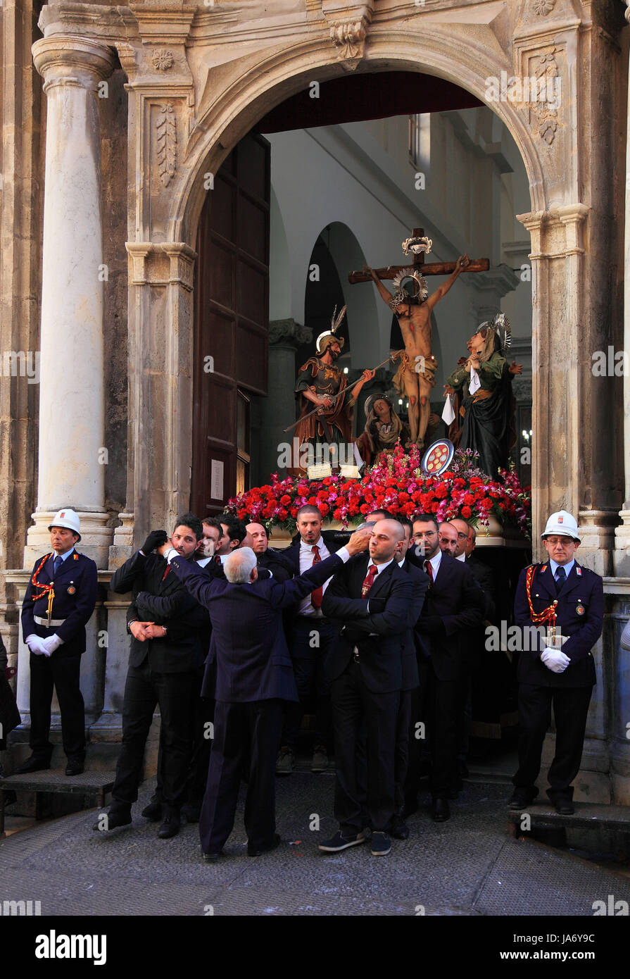 Italy, Sicily, city Trapani, the Processione dei Misteri di Trapani ...