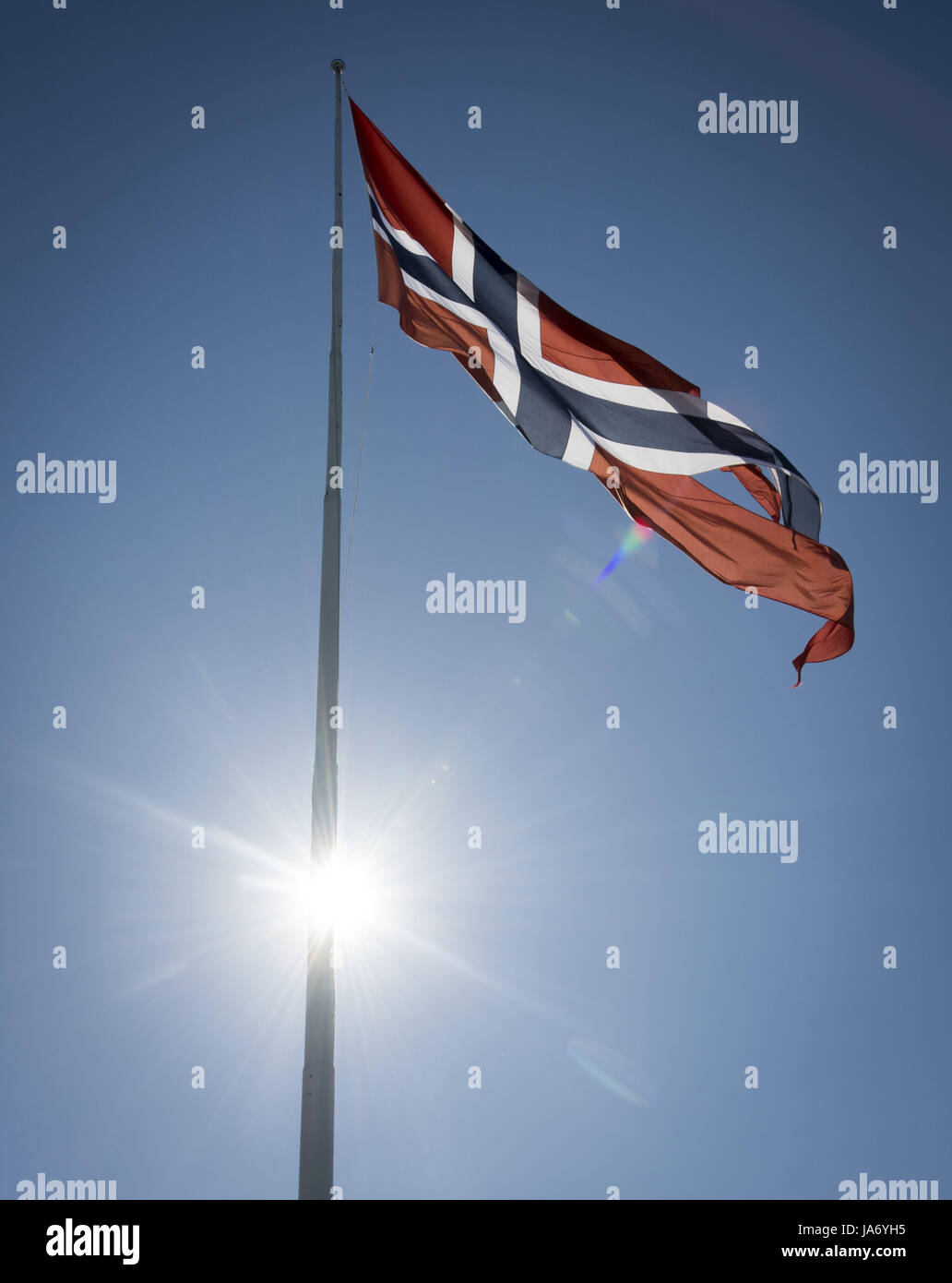 August 3, 2017 - Trondheim, Trondelag, Norway - The Norwegian War Flag ...