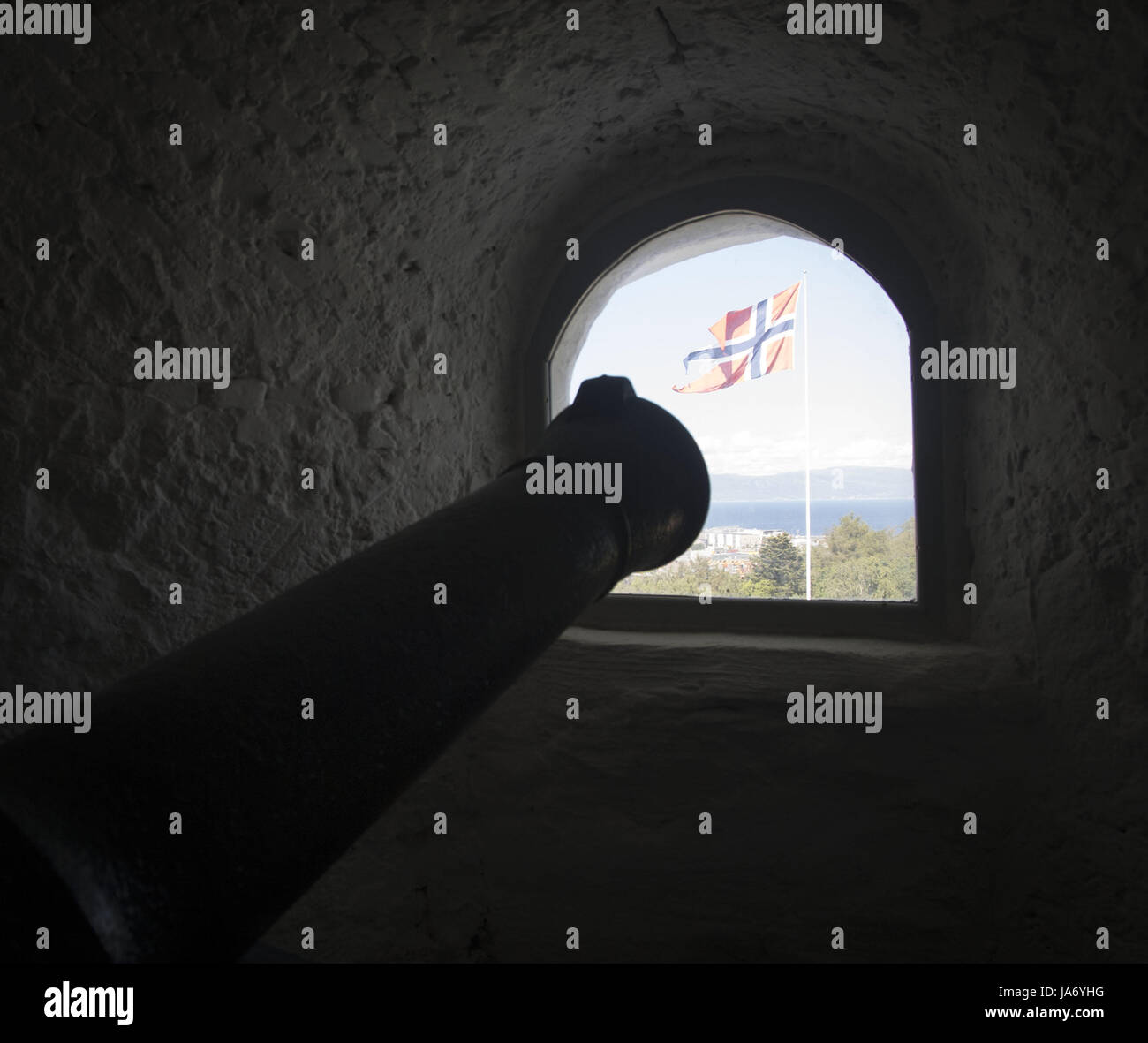 August 3, 2017 - Trondheim, Trondelag, Norway - A restored battle ...