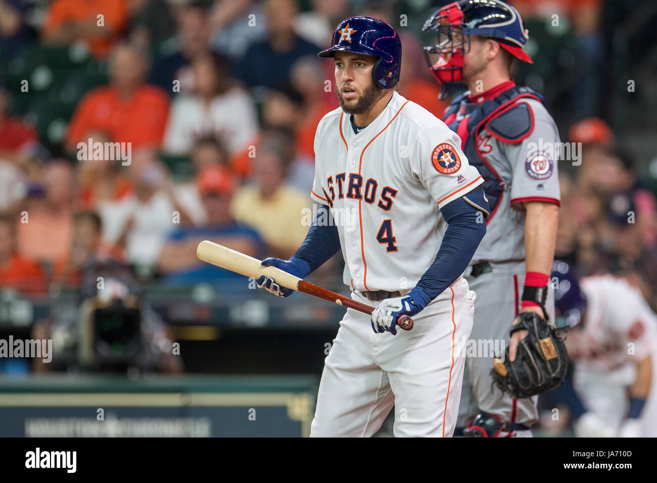 August 23, 2017: Houston Astros right fielder George Springer (4) bats ...