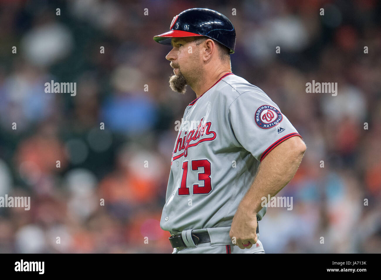 August 23, 2017: Washington Nationals third base coach Bob Henley (13 ...