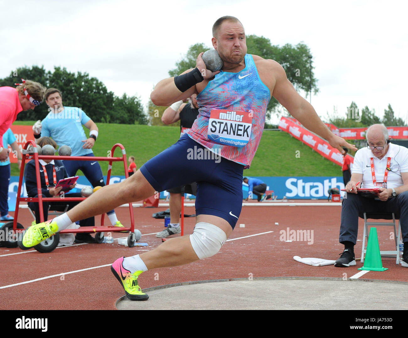 Tomas Stanek (CZE) places third in the shot put at 69-5¼ (21.16m ...