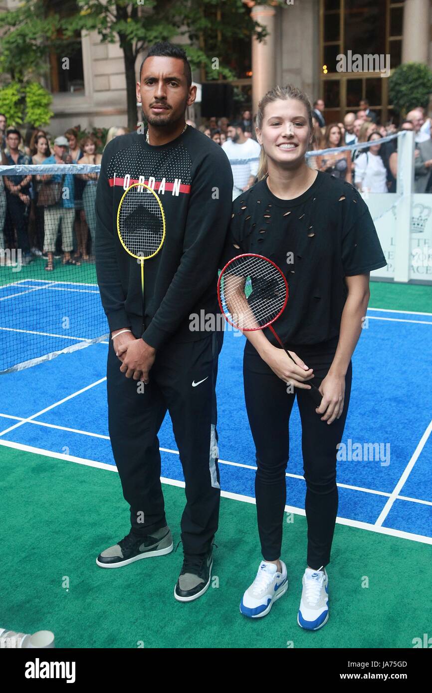 New York, NY, USA. 24th Aug, 2017. Nick Kyrgios and Eugenie Bouchard at ...