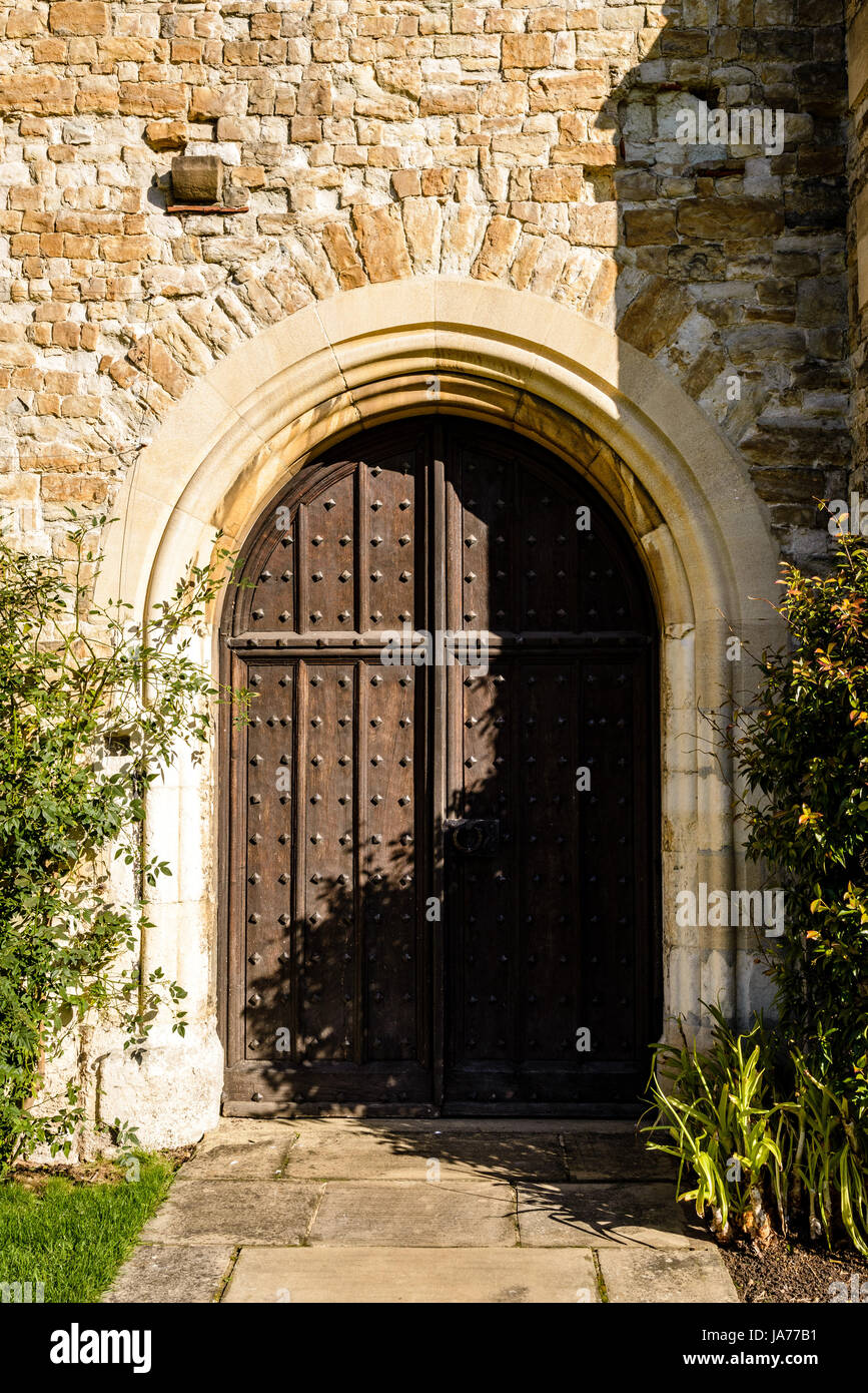 Arched door to Great Hall, Eltham Palace, London, England Stock Photo ...