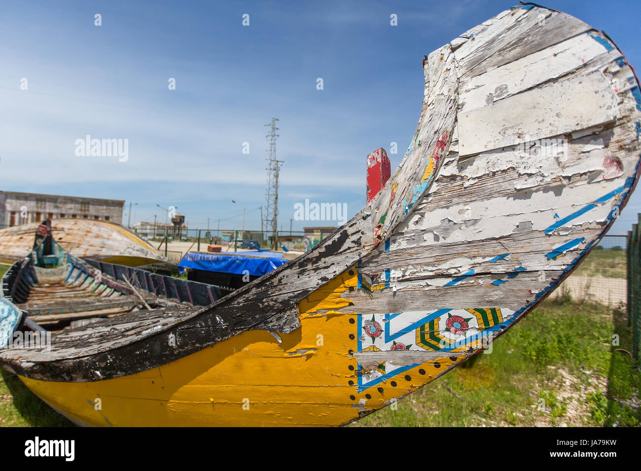 Old moliceiro boat. Aveiro, Portugal Stock Photo - Alamy