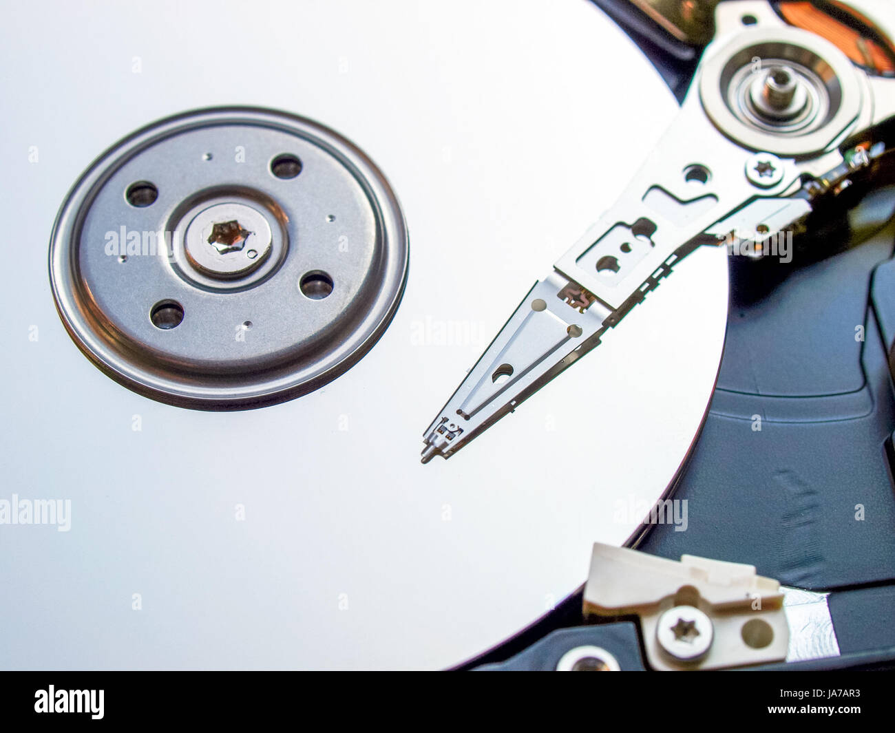 Detail of a magnetic computer hard disk Stock Photo - Alamy