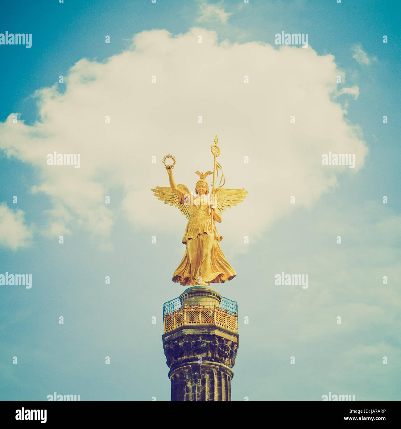 Vintage looking Angel statue in Tiergarten park, Berlin, Germany Stock ...