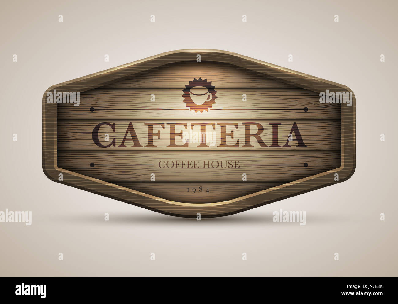 cafe, restaurant, board, illustration, wooden, vector, signboard, cafe ...