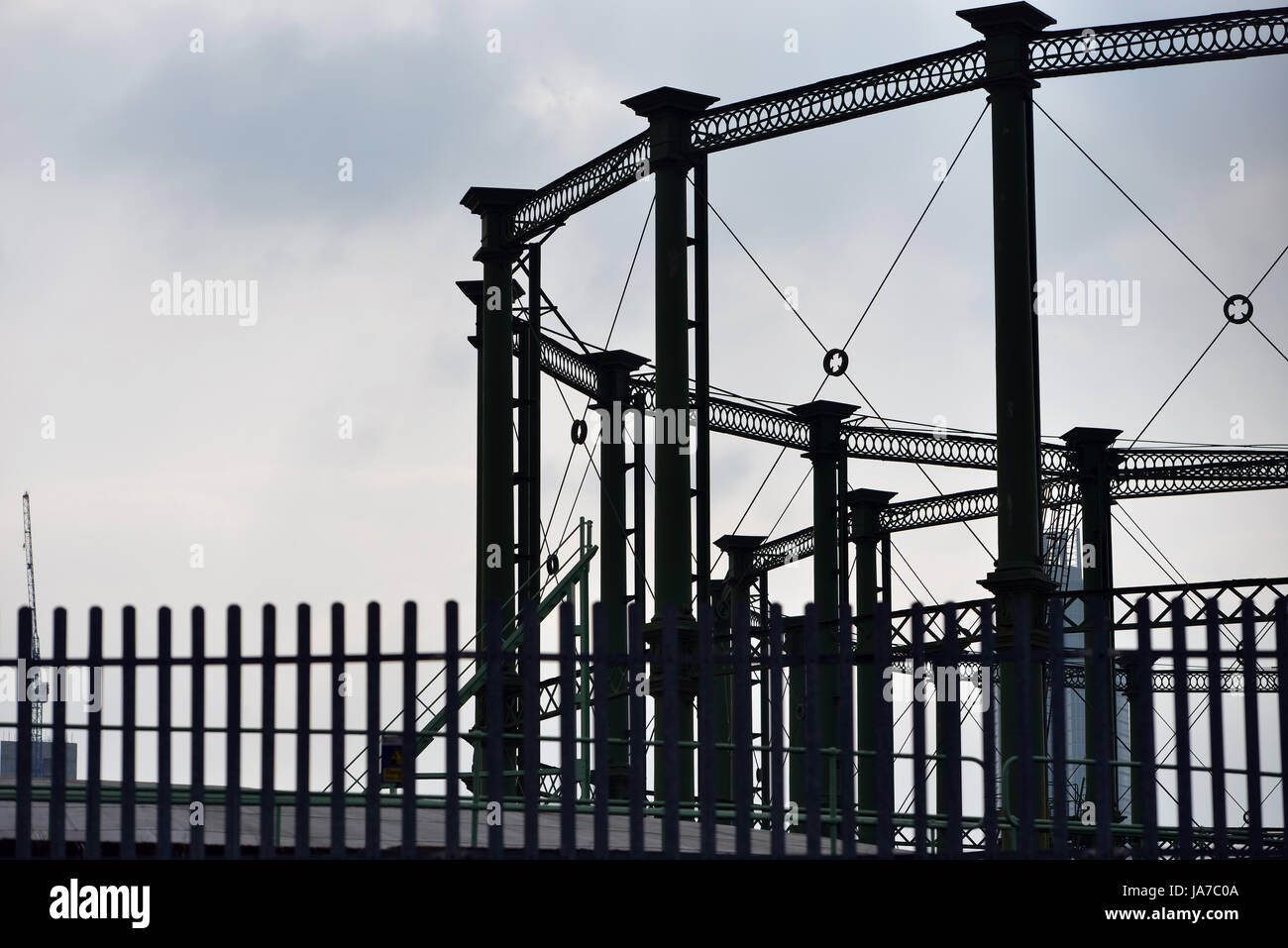 Frame of the iconic disused Oval Gas holder, London Stock Photo - Alamy