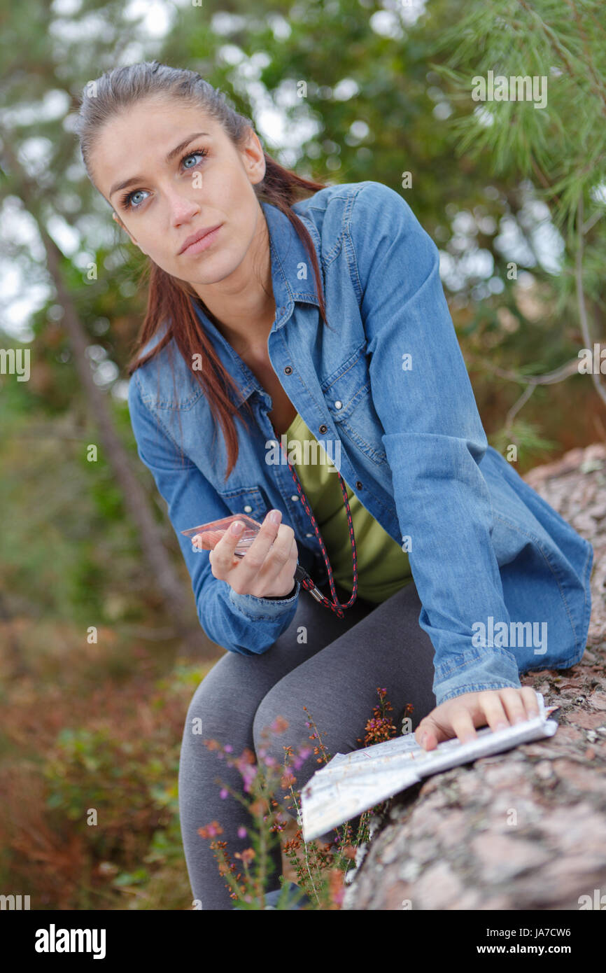 reading the compass Stock Photo - Alamy