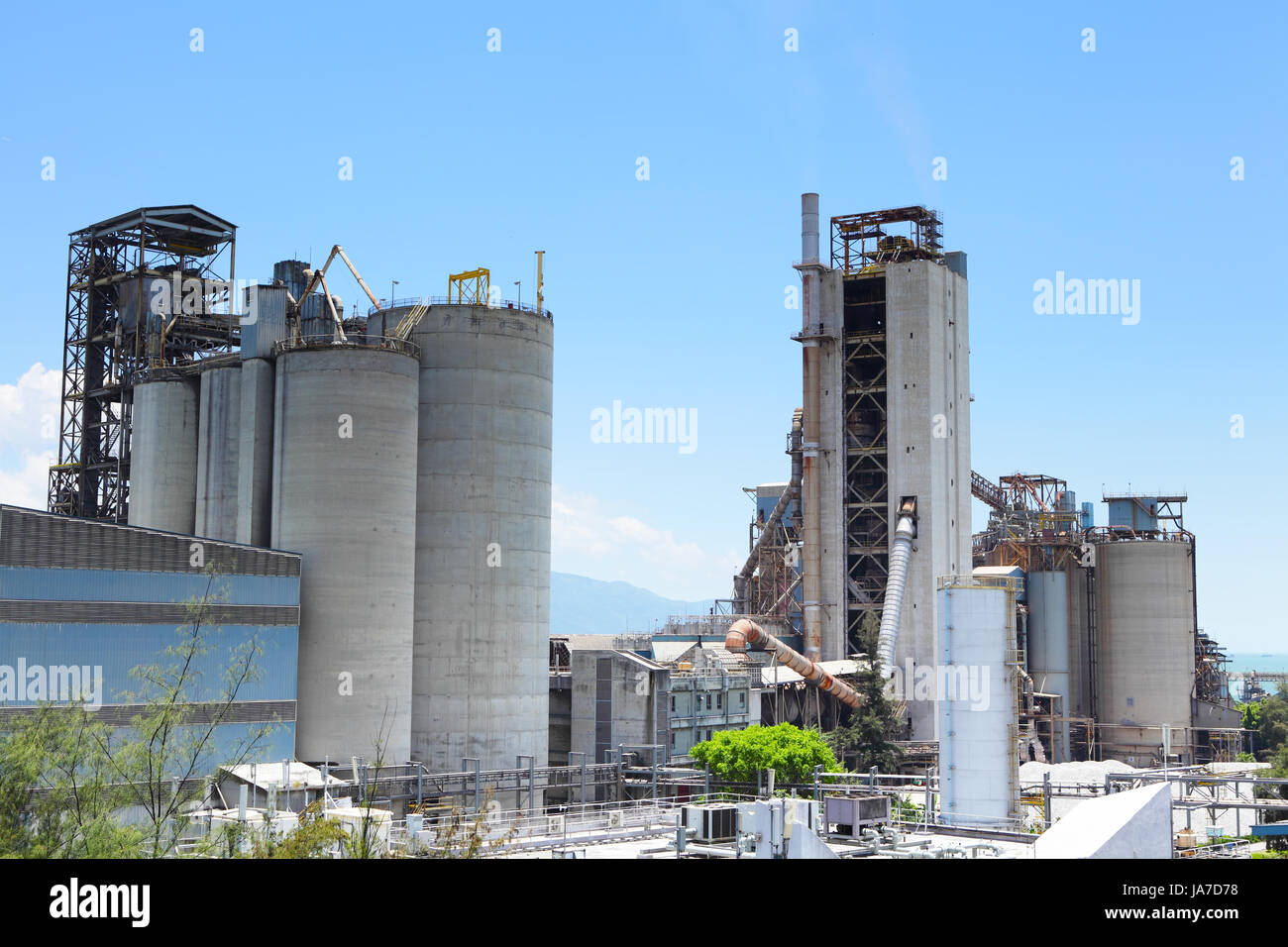 blue, industrial, industrial plant, work, factory, style of ...