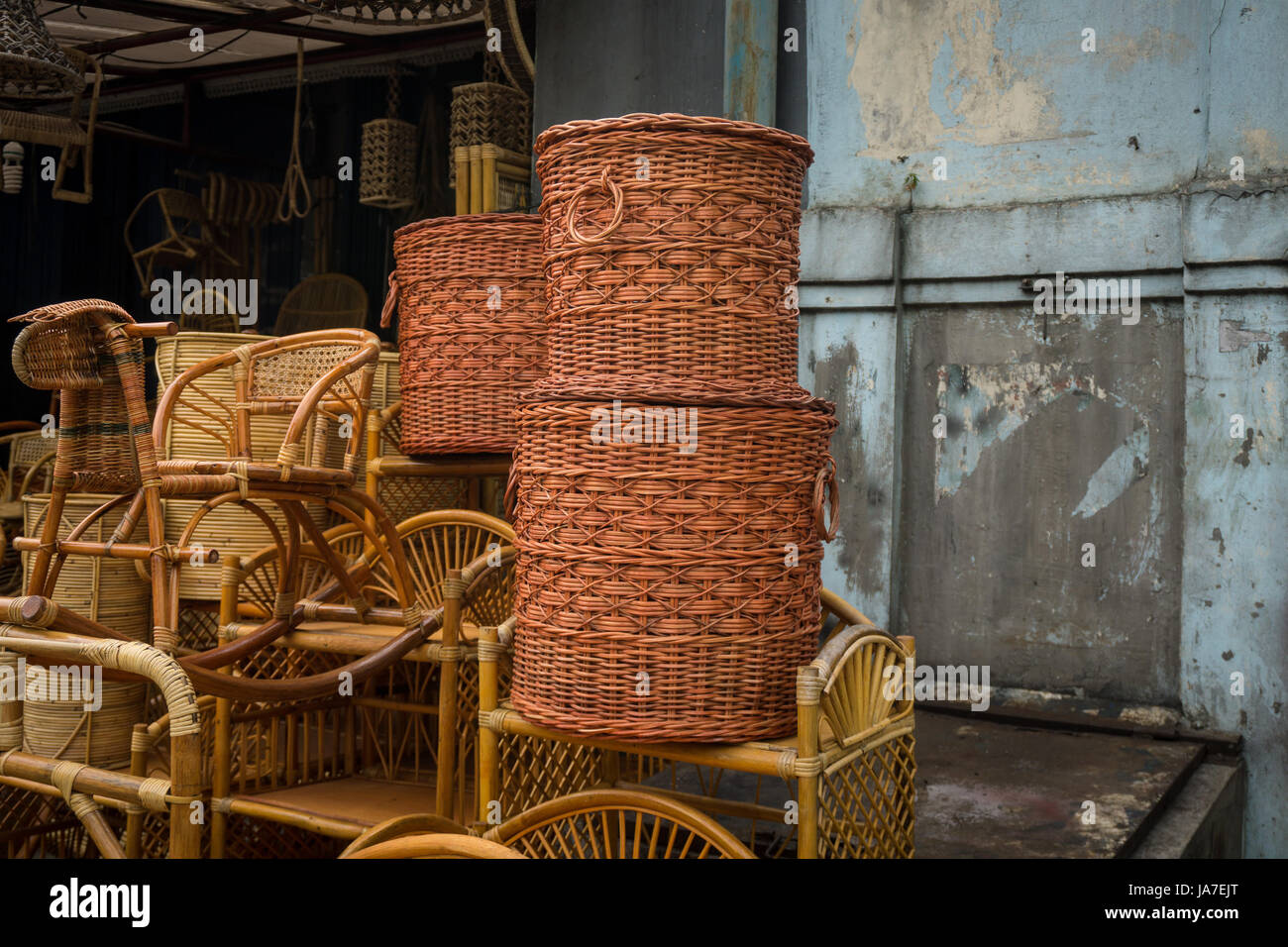 bamboo rotan handmade traditional object handicrafts stack in lenteng ...