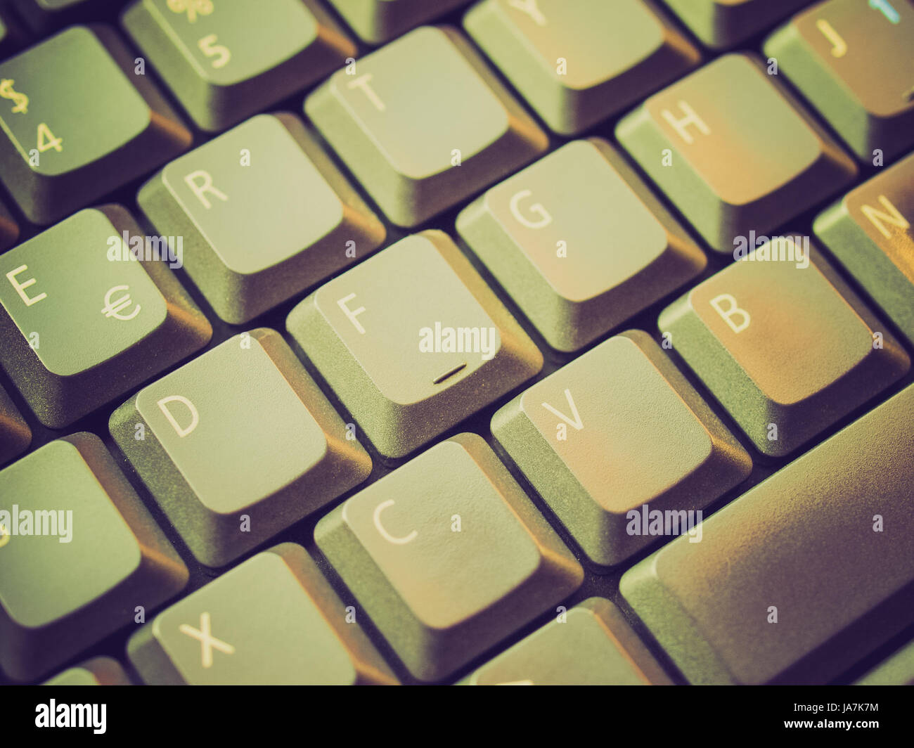 Vintage looking Detail of keys on a computer keyboard Stock Photo - Alamy