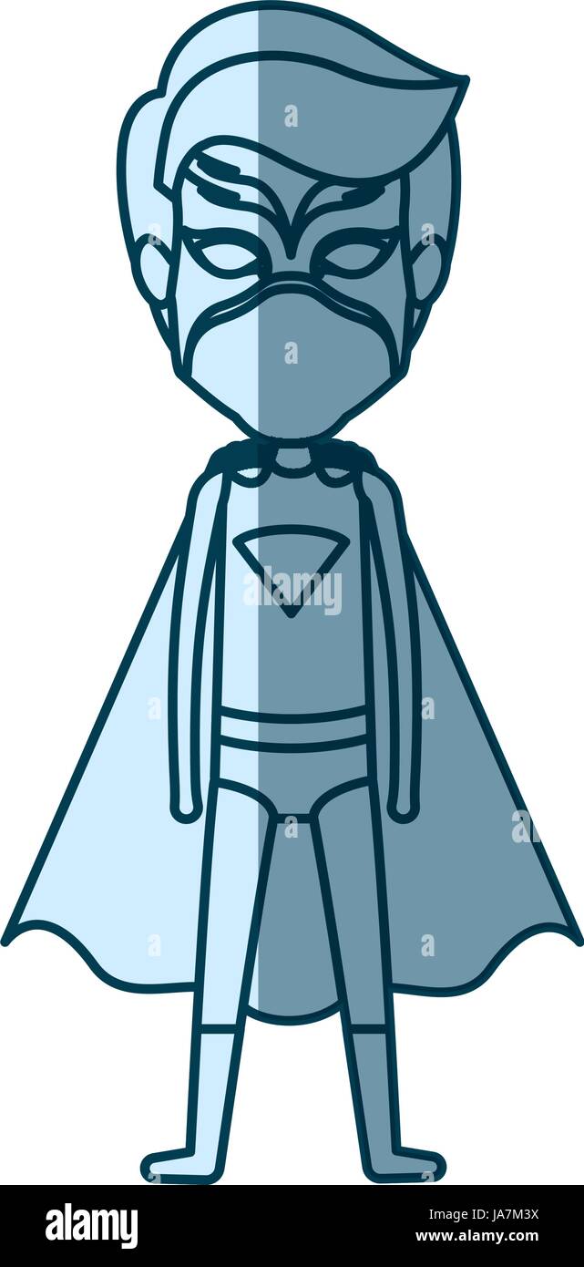 Blue silhouette standing male superhero Stock Vector Images - Alamy
