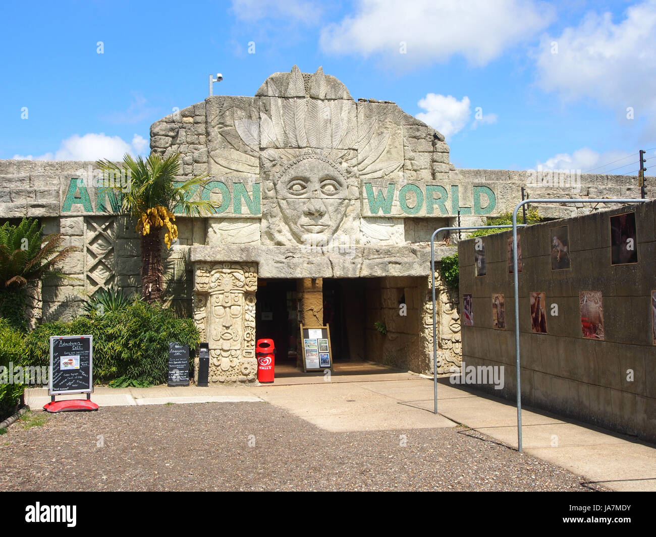 The entrance to Amazon world Zoo in Newchurch, Isle of Wight, England ...
