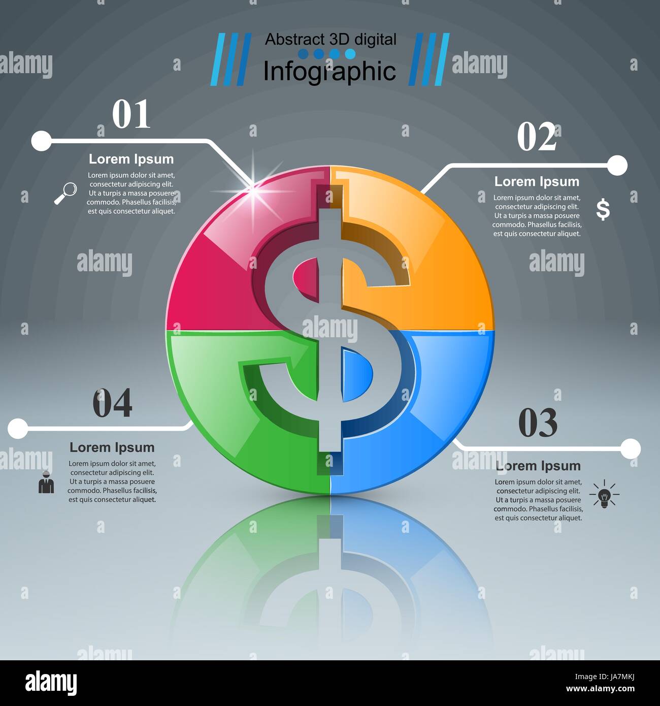 3D infographic design. Dollar icon Stock Vector Image & Art - Alamy