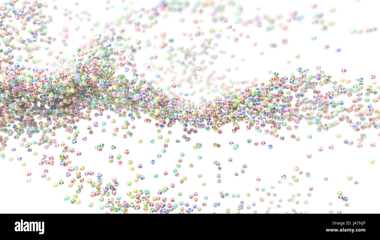 3d illustration of lottery ball swarm. isolated on white Stock Photo ...