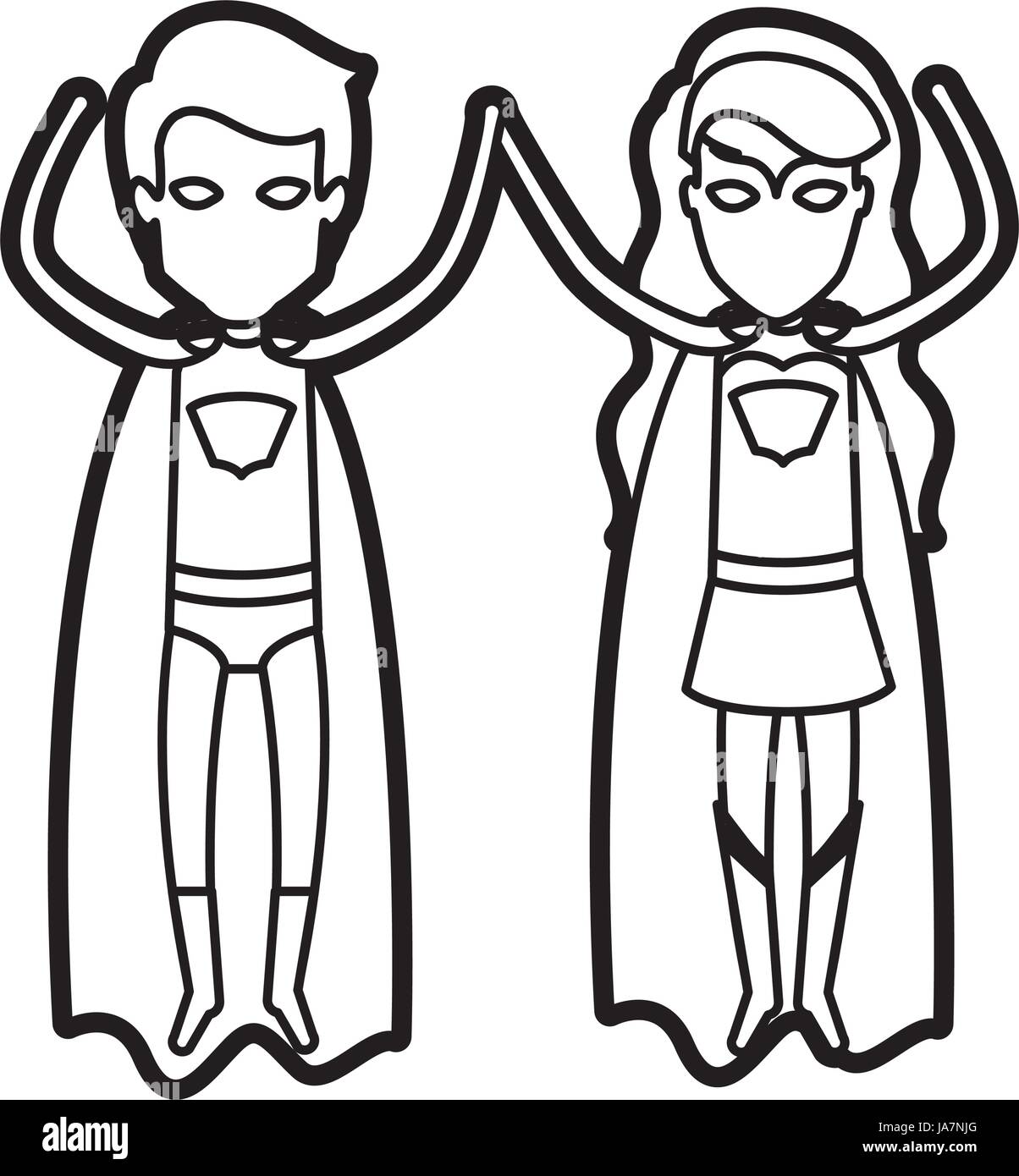 Monochrome contour faceless superhero female High Resolution Stock ...