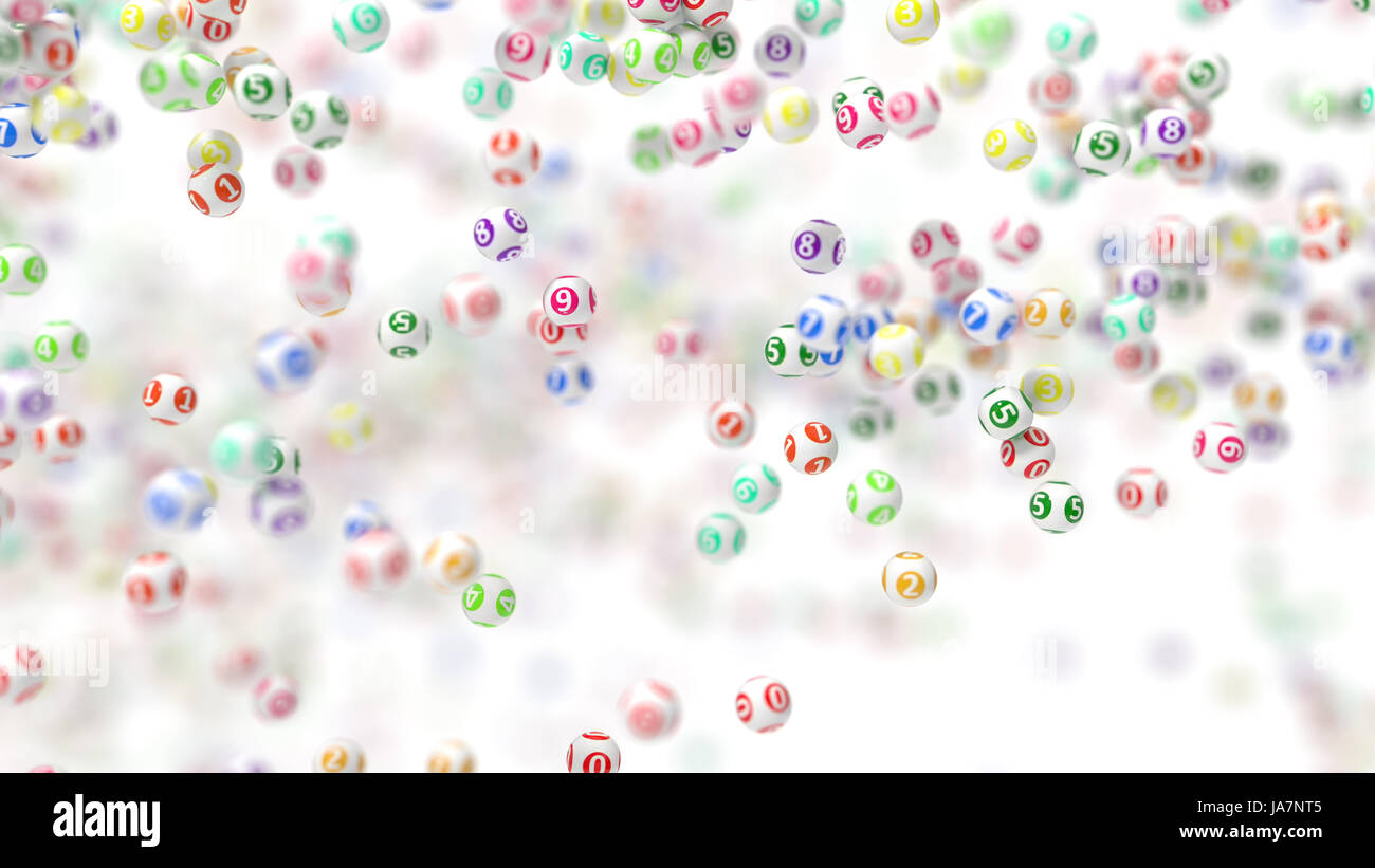 3d illustration of lottery ball swarm. isolated on white Stock Photo ...