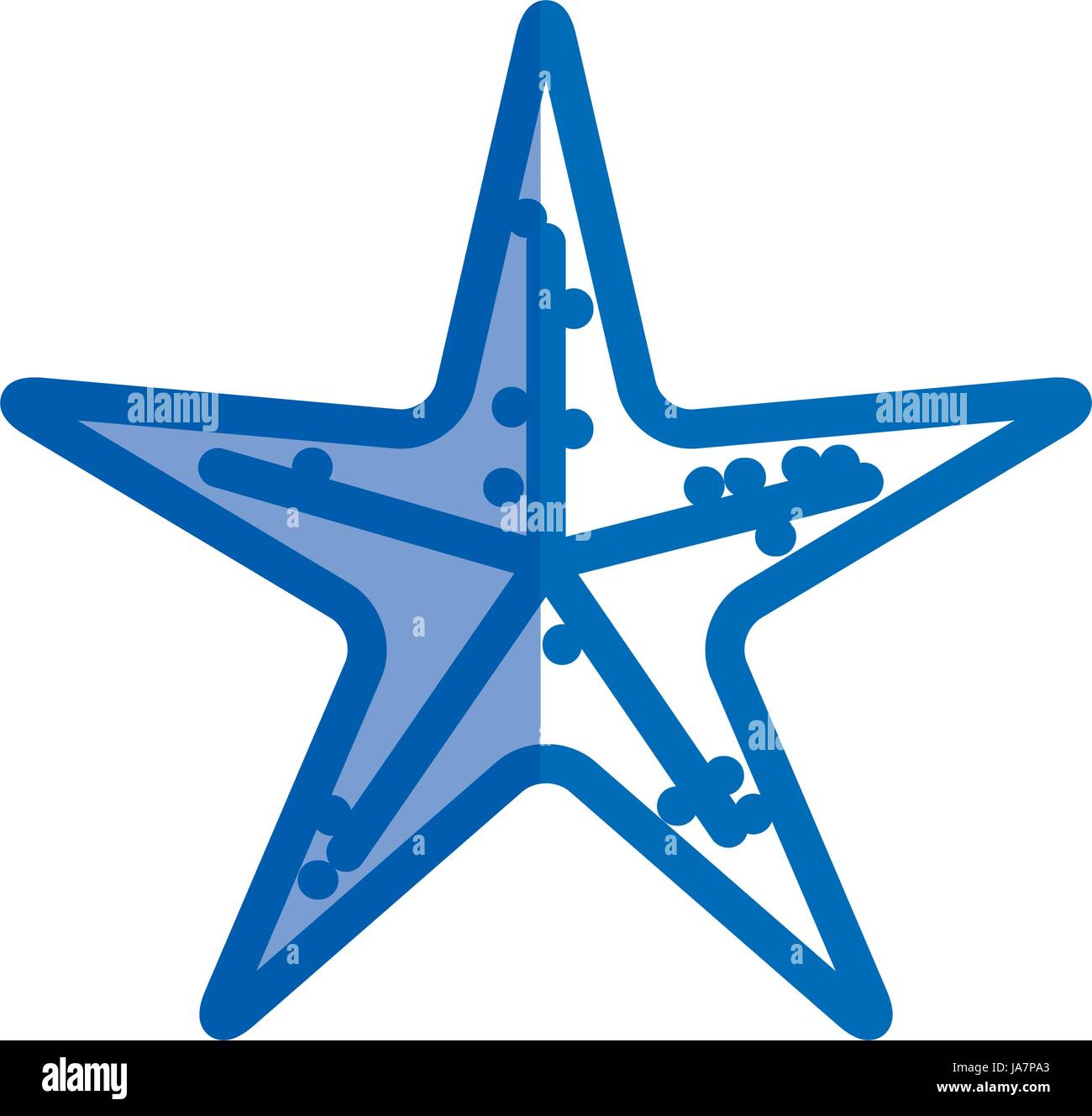 blue shading silhouette of sea starfish Stock Vector Image & Art - Alamy