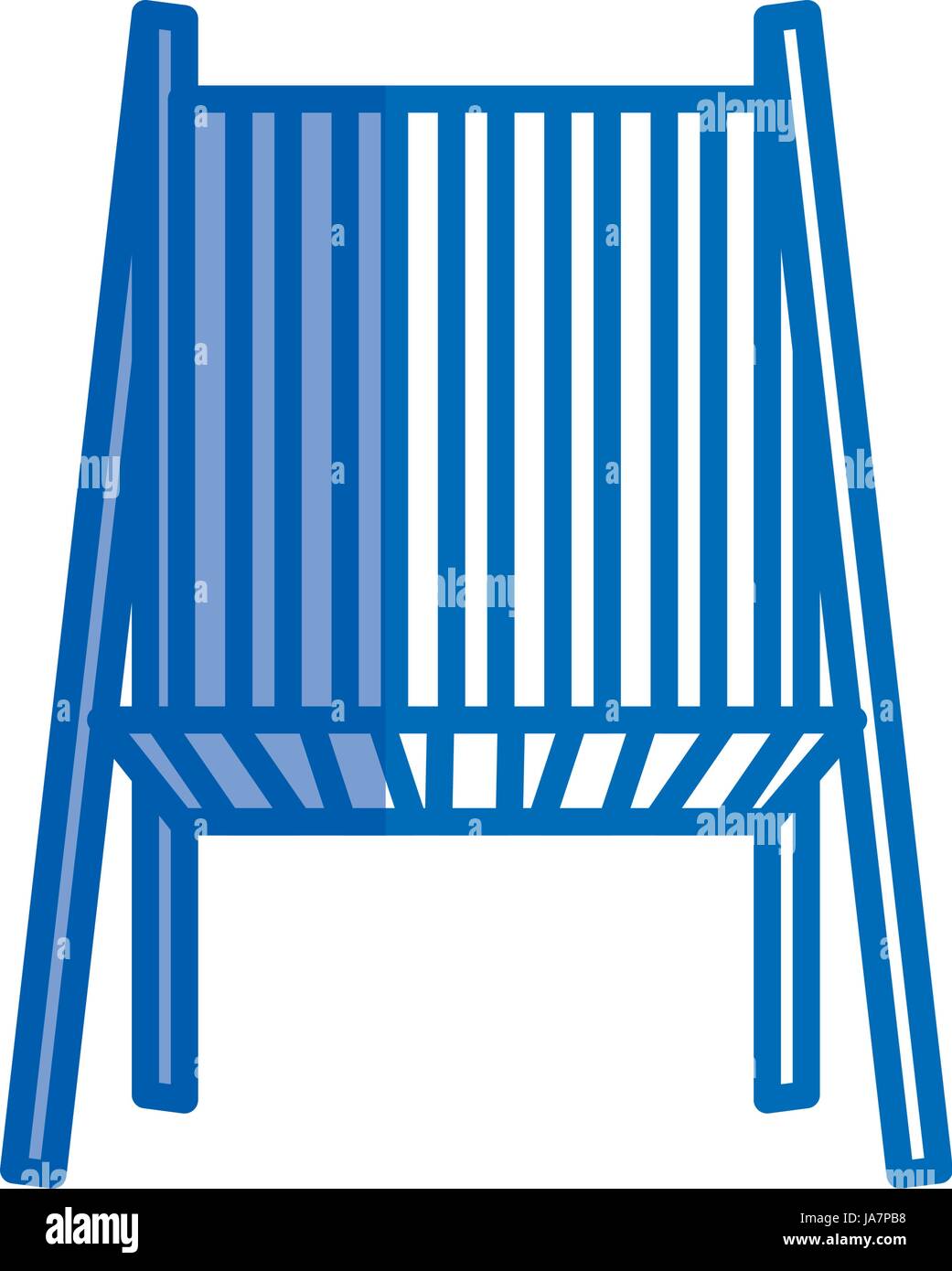 blue shading silhouette of beach chair front view Stock Vector Image ...