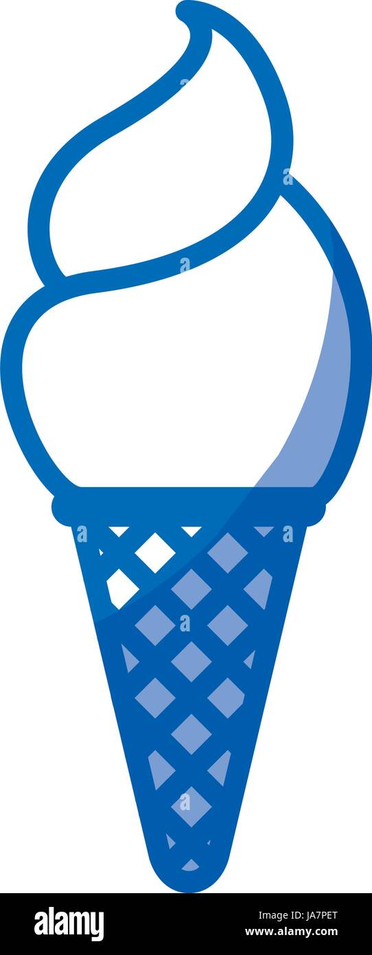blue shading silhouette of ice cream cone Stock Vector Image & Art - Alamy