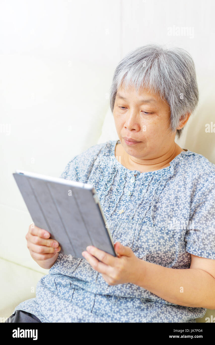 portrait, digital, chinese, technology, japanese, tablet, asian, aged ...