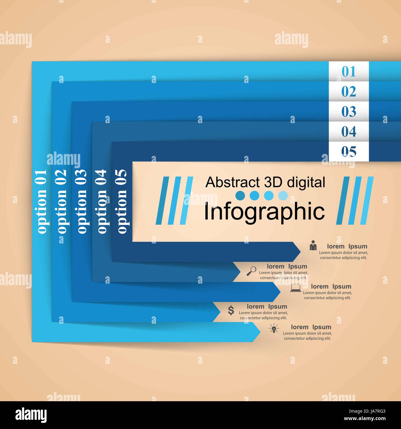 3D infographic design template and marketing icons Stock Vector Image ...
