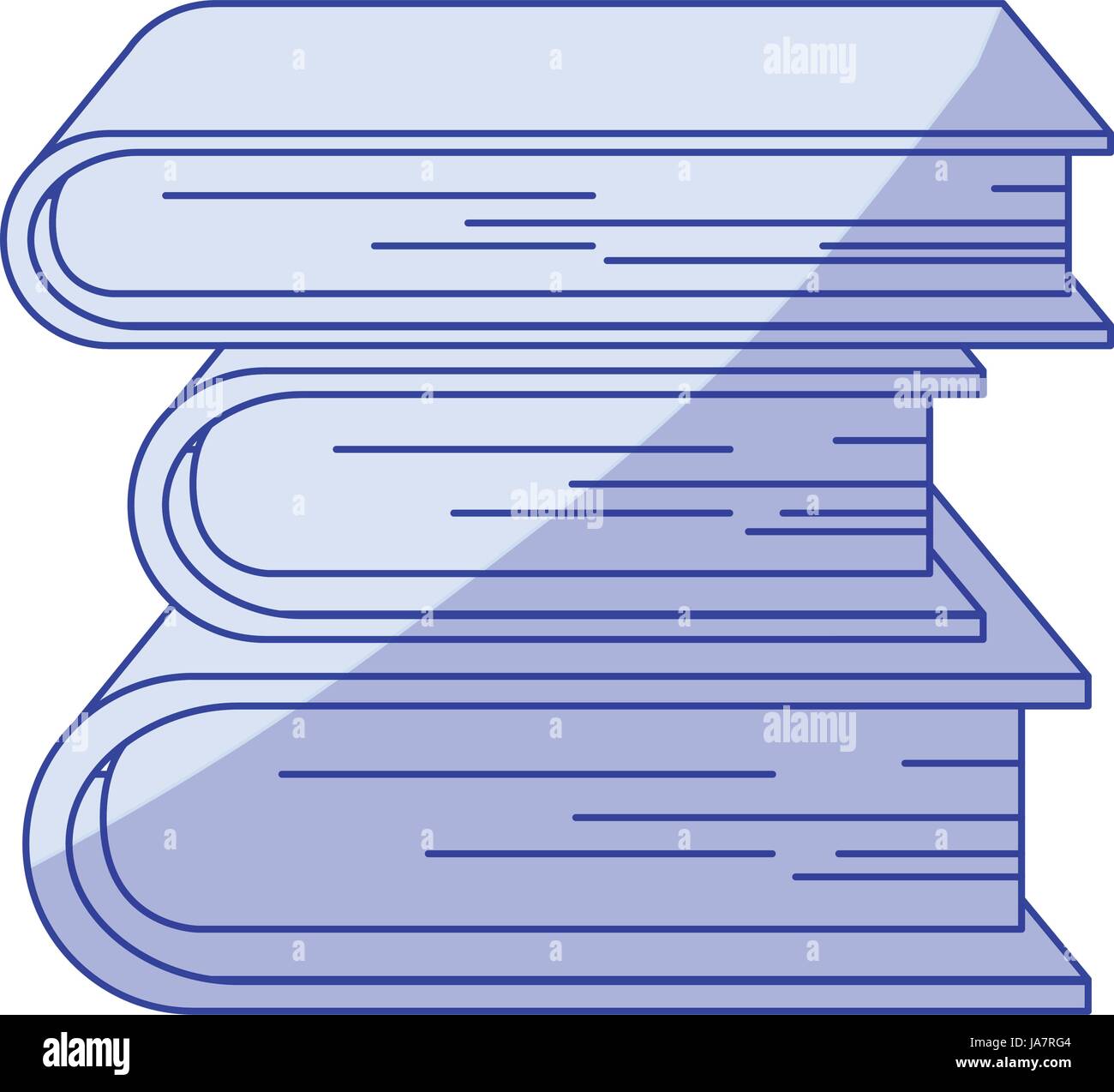 blue shading silhouette of collection of books Stock Vector Image & Art ...