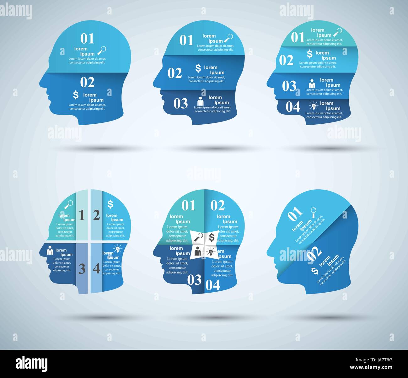 Abstract 3D digital illustration Infographic. Head icon Stock Vector ...