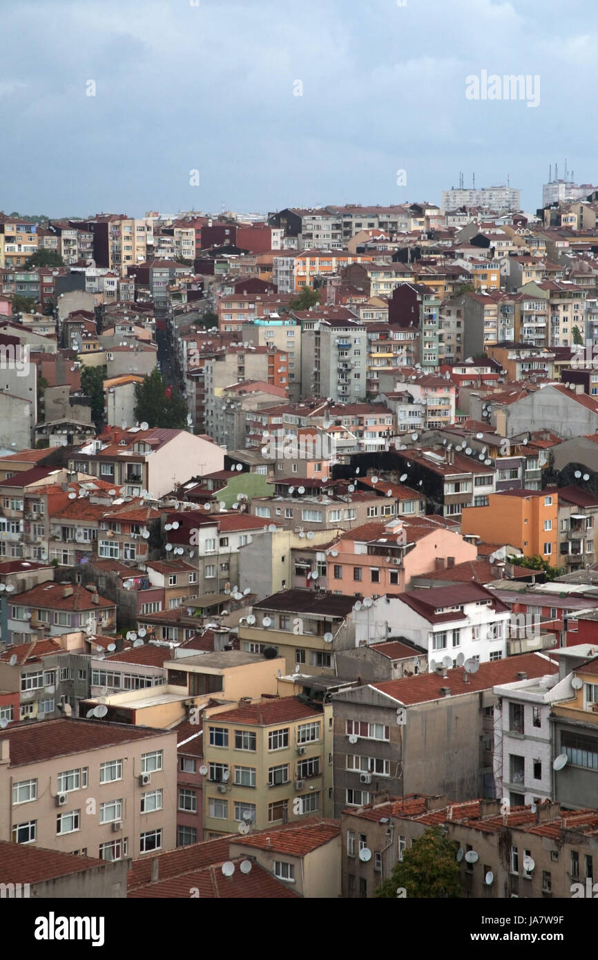 close, blue, house, building, city, town, asia, turkey, sight, view ...
