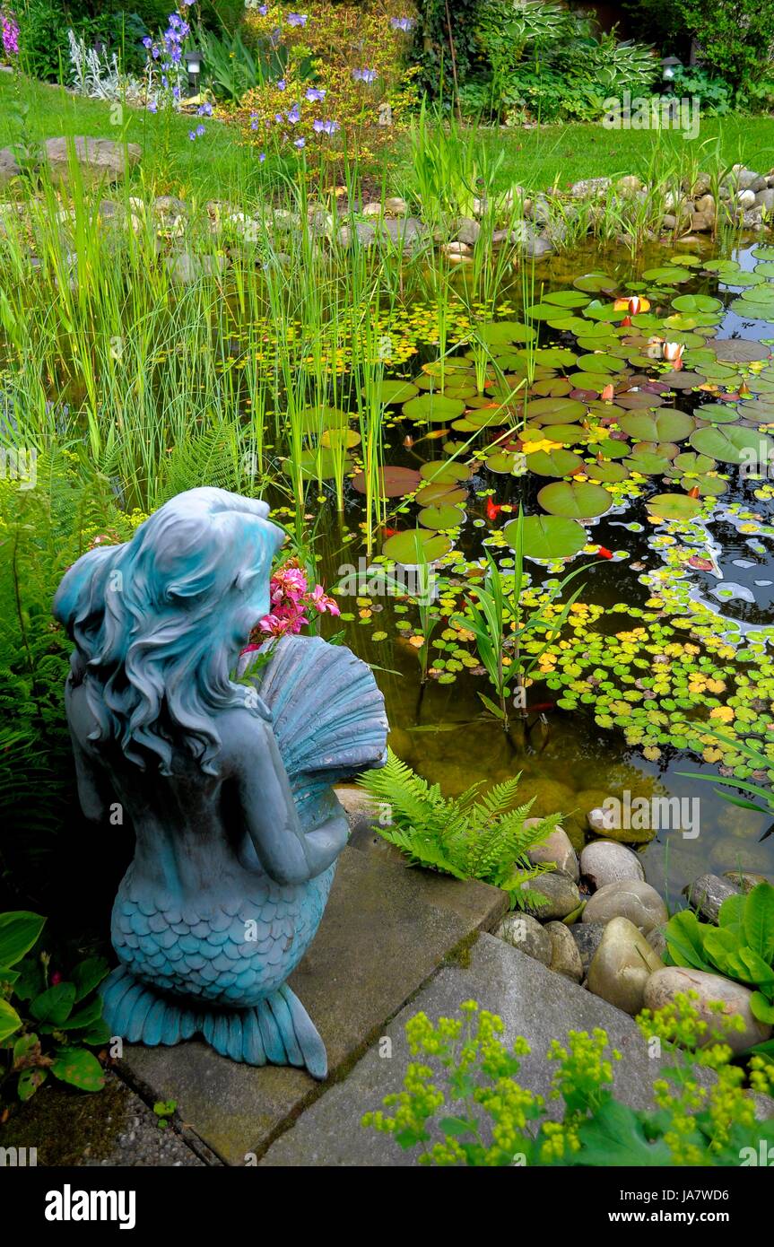 bucolic, garden, plant, flower, green, statue, bloom, blossom, flourish ...